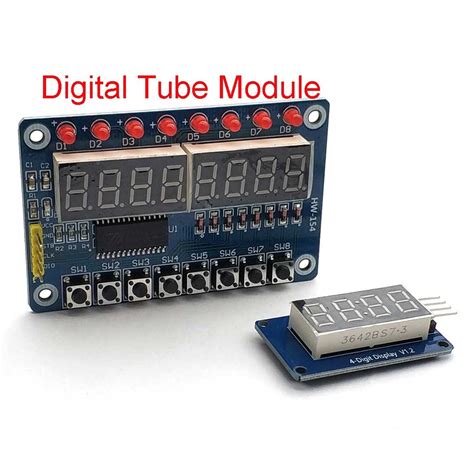 Tm1637 4 Bits Tm1638 8 Bit Digital Led Display Module 7 Segment Clock Red Anode Tube Four Serial