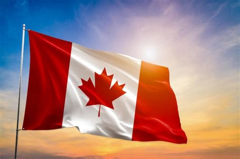 Premium Photo The National Flag Of Canada Is Isolated Waving The