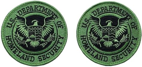 Homeland Security Embroidered Patch 2pc “hook” Fastener 35 Inch