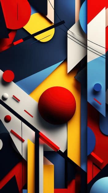 Premium Ai Image Modern Abstract Composition With Intersecting Lines And Bold Shapes Ai Generated
