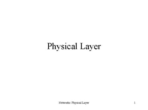 physical layer networks physical layer 1 transmitter receiver