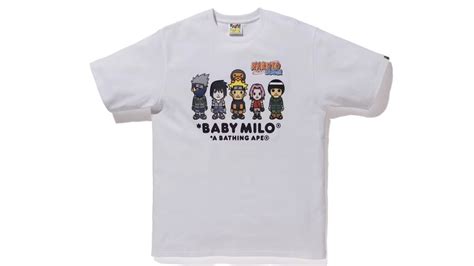 Bape X Naruto Milo 3 Tee White Initial Kc Shop