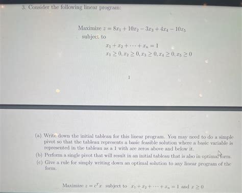 solved 3 consider the following linear program maximize z