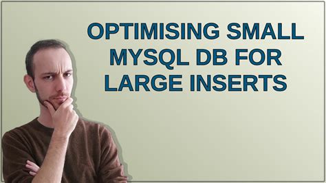 Optimising Small Mysql Db For Large Inserts Youtube