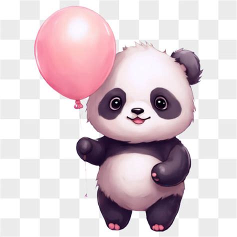Descarga Oso Panda Kawaii Con Globo Rosa Kawaii En Línea Creative Fabrica
