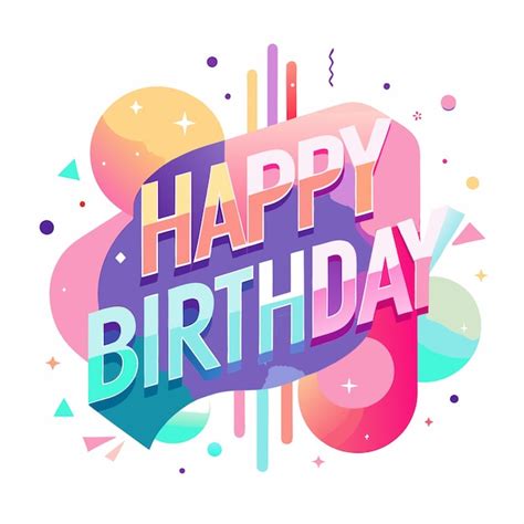 생일 축하 타이포그래피 배너 배경 디자인 프리미엄 AI 생성 벡터