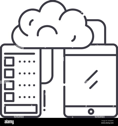 Data Storage System Icon Linear Isolated Illustration Thin Line Vector Web Design Sign