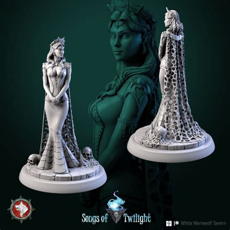 3d Printable Drow Girl Anneir 32mm And 75mm Pre Supported Dnd 5e Stats Block By White Werewolf