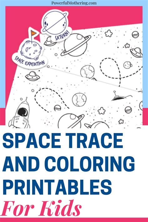 Space Trace And Coloring Pages Artofit