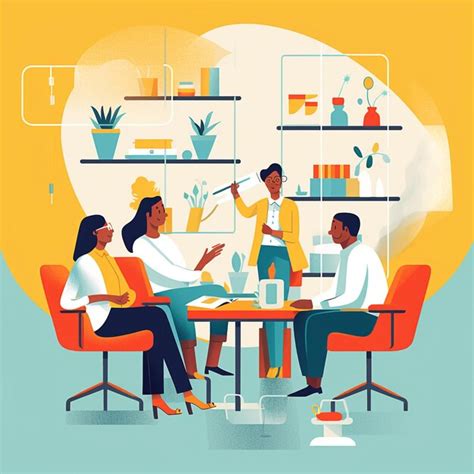 Premium AI Image An Illustration Of A Woman And Two Men Sitting At A Table With A Lab Table