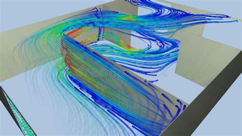 Building Interior Space Airflow Simulation Cfd Simulation Computational Fluid Dynamics Stock