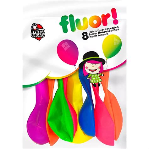 Bolsa 8 Globos Fluorescentes Mr Globo