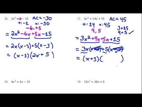 Factoring By The Ac Method Youtube
