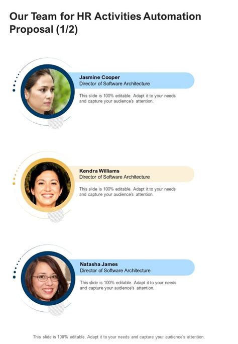 Our Team For Hr Activities Automation Proposal One Pager Sample Example Document Presentation