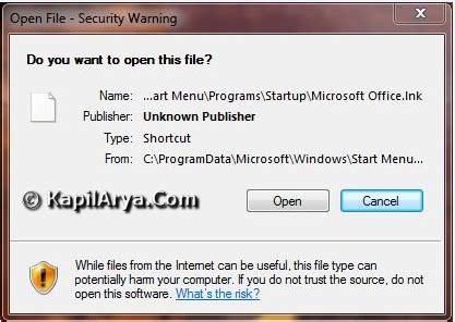 How To Disable Open File Security Warning Prompt In Windows Vista