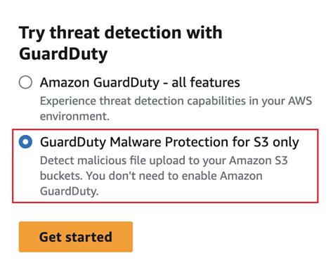 선택 사항 Guardduty 멀웨어 방지 For S3를 독립적으로 시작하기콘솔만 해당 Amazon Guardduty