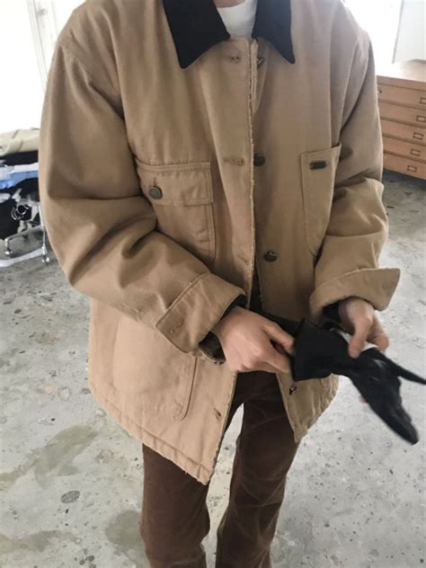 느루아 고퀄리티 위아 캐주얼 루즈핏 재킷 점퍼 하프 옥스퍼드 누빔 워크 자켓 베이지