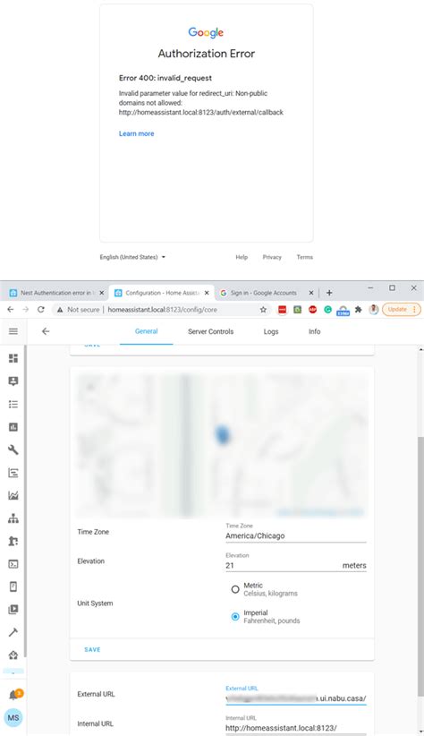 Nest Authentication Error In Logs Configuration Home Assistant