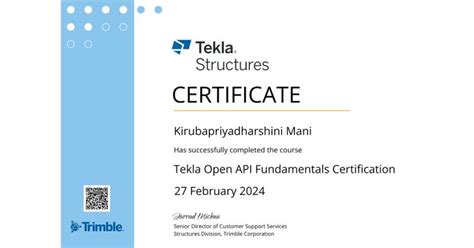 Kiruba Priyadharshini On Linkedin Tekla Open Api Fundamentals Certification