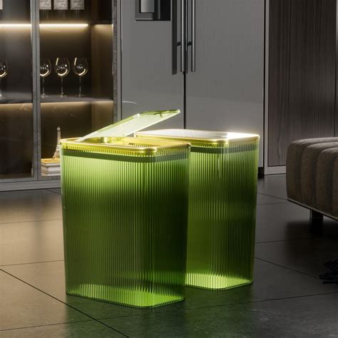 Todaygo 2 Pack Small Trash Can With Lid 2 6 Gallon Garbage Can With Pop Up Lid Plastic Slim