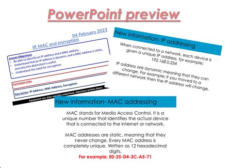 ip mac and encryption ocr computer science complete lesson teaching