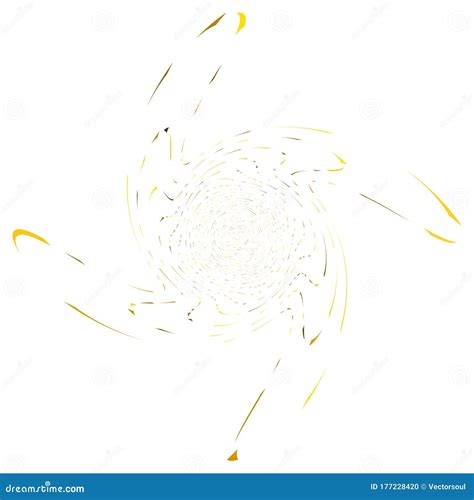 Monochrome Cyclic Cycle Concentric Rings Revolved Spiral Vortex Whorl Stock Vector