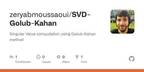 Github Zeryabmoussaouisvd Golub Kahan Singular Value Computation Using Golub Kahan Method