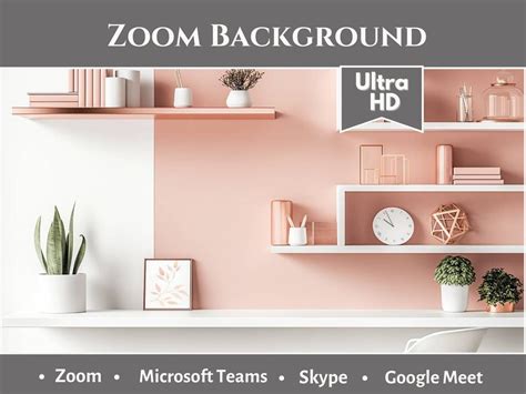 Buy Pink Modern Home Office Zoom Background Microsoft Teams Background