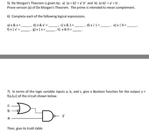 Solved De Morgan S Theorem Is Given By A A B A Chegg