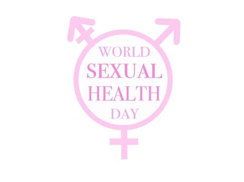 Premium Vector World Sexual Healthy Day Font Calligraphy Symbol Woman Man Female Male Lgbtq