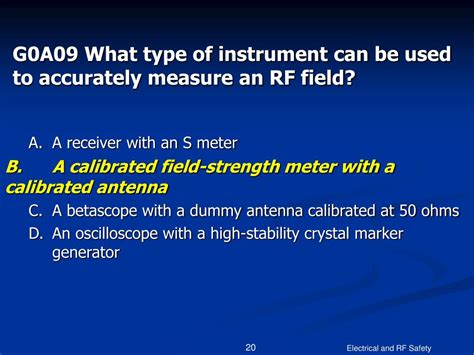 Ppt G0 Electrical And Rf Safety [2 Exam Questions 2 Groups] Powerpoint Presentation Id
