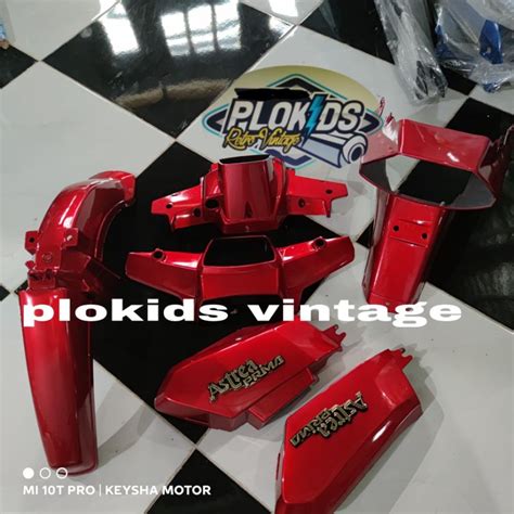 Jual Paket Body Honda Astrea Prima Spakbor Depan Prima Bok Aki Astrea Prima Warna Merah Shopee