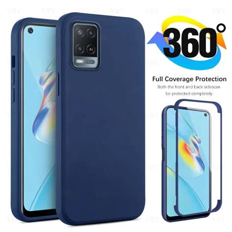 Liquid Silicone Casing For OPPO A54 A54S Phone Case 360 Full Camera Protection Shockproof Back