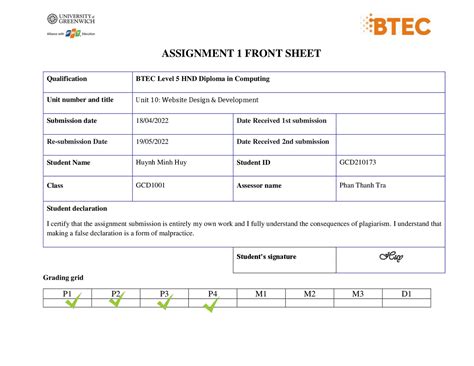 Assignment 1 Website Design And Development Pass Assignments Applications Of Computer