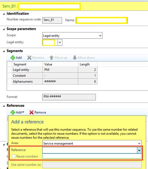 Ax 2012 Add Reference Not Showing Options On Number Sequence