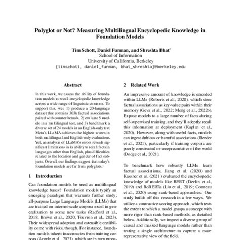 Polyglot Or Not Measuring Multilingual Encyclopedic Knowledge In Foundation Models Acl Anthology
