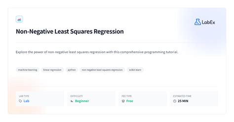 Mastering Non Negative Least Squares Regression Labex