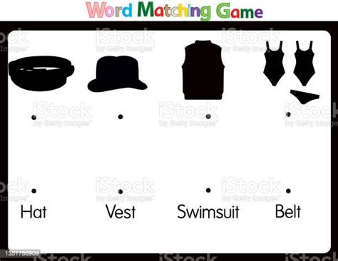 어린 아이들을위한 단어를 일치시켜 교육 일러스트 그림과 일치하는 단어를 배웁니다 천 카테고리에 표시된 대로 0명에 대한 스톡 벡터 아트 및 기타 이미지 Istock