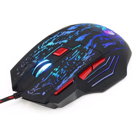 HXSJ H300 USB Wired Gaming Mouse 5500DPI 7 Buttons 7 Colors LED Optical Professional Pro Mouse
