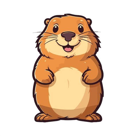 Murmeltier Süße Lustige Cartoon Kawaii Clipart Bunte Aquarell Tier
