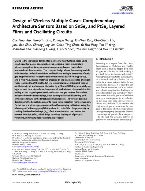 Design Of Wireless Multiple Gases Complementary Architecture Sensors Based On Snse2 And Ptse2