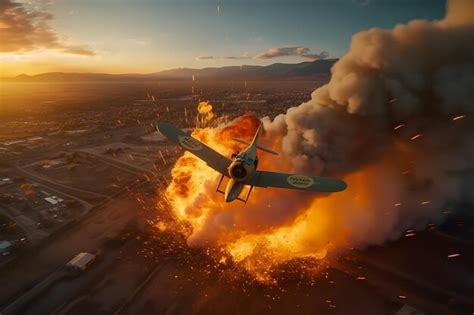 Premium Ai Image Military Aircraft At War Neural Network Ai Generated