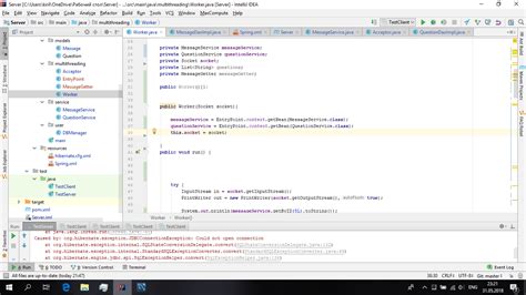 Java Пытаюсь написать мультипоточный сервер на Spring Hibernate Socket Ругается якобы на