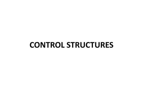 types of control structures seen in perl ppt programming languages computing