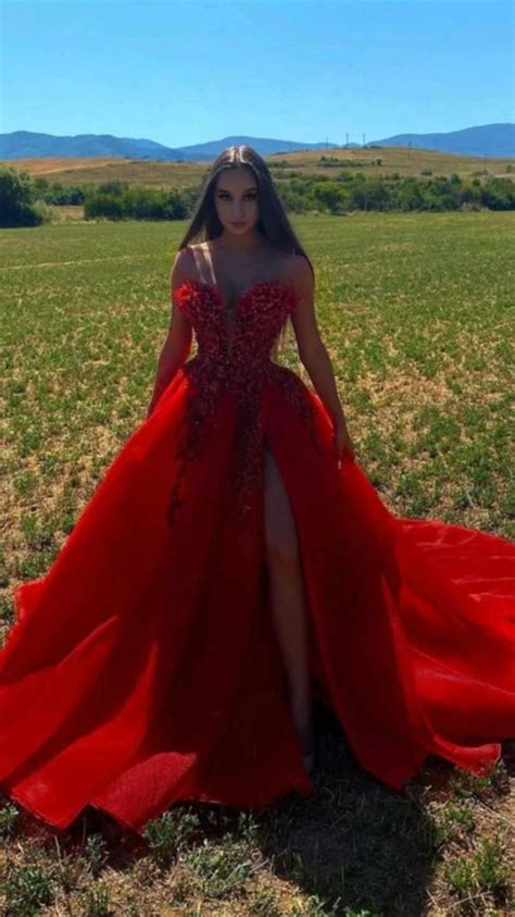 Dream Prom Dress Ball Gown Red Red Princess Ball Gown For Prom