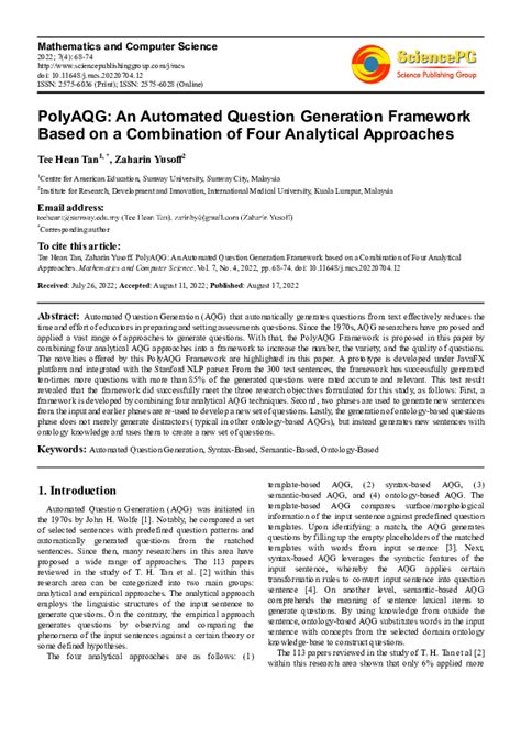 Pdf Polyaqg An Automated Question Generation Framework Based On A