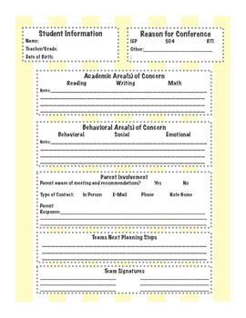 Iep504rti Meeting Notes At A Glance