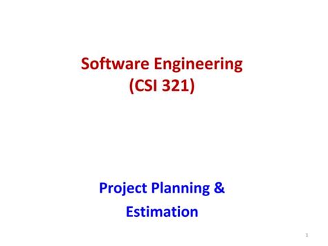 Software Engineering Project Planning And Estimation Ppt Computer Software And Applications