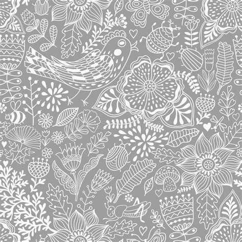 Vector Flower Pattern Colorful Seamless Botanic Texture Detailed