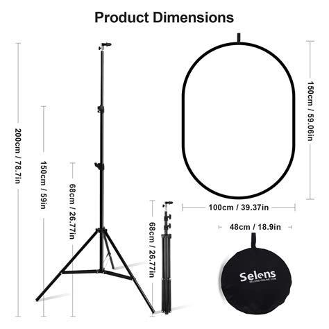 Selens 59x39in Pop Up Soft Light Diffuser Kit With 6 6 Ft Light Stand Electroeshop